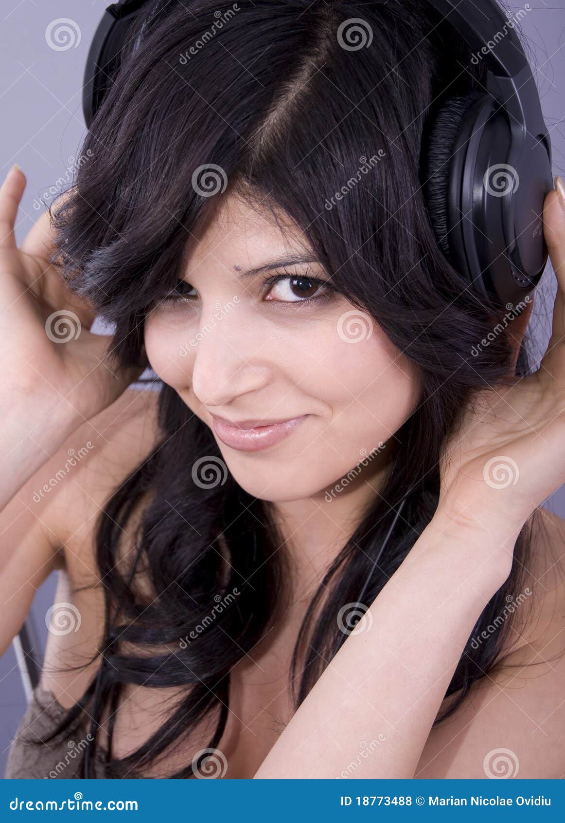 Beautiful Woman with Headphones Stock Photo - Image of caucasian ...