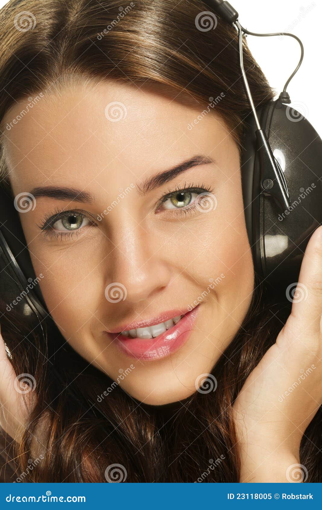 Beautiful Woman with Headphones Stock Image - Image of entertainment ...