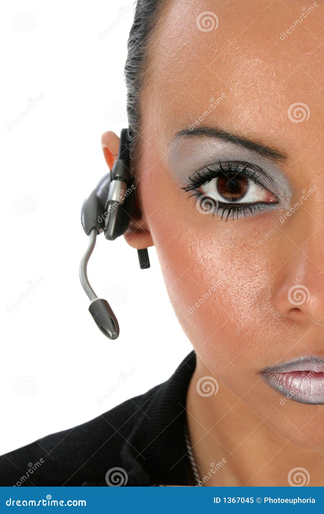 Beautiful Woman with Headset Stock Image - Image of women, shot: 1367045