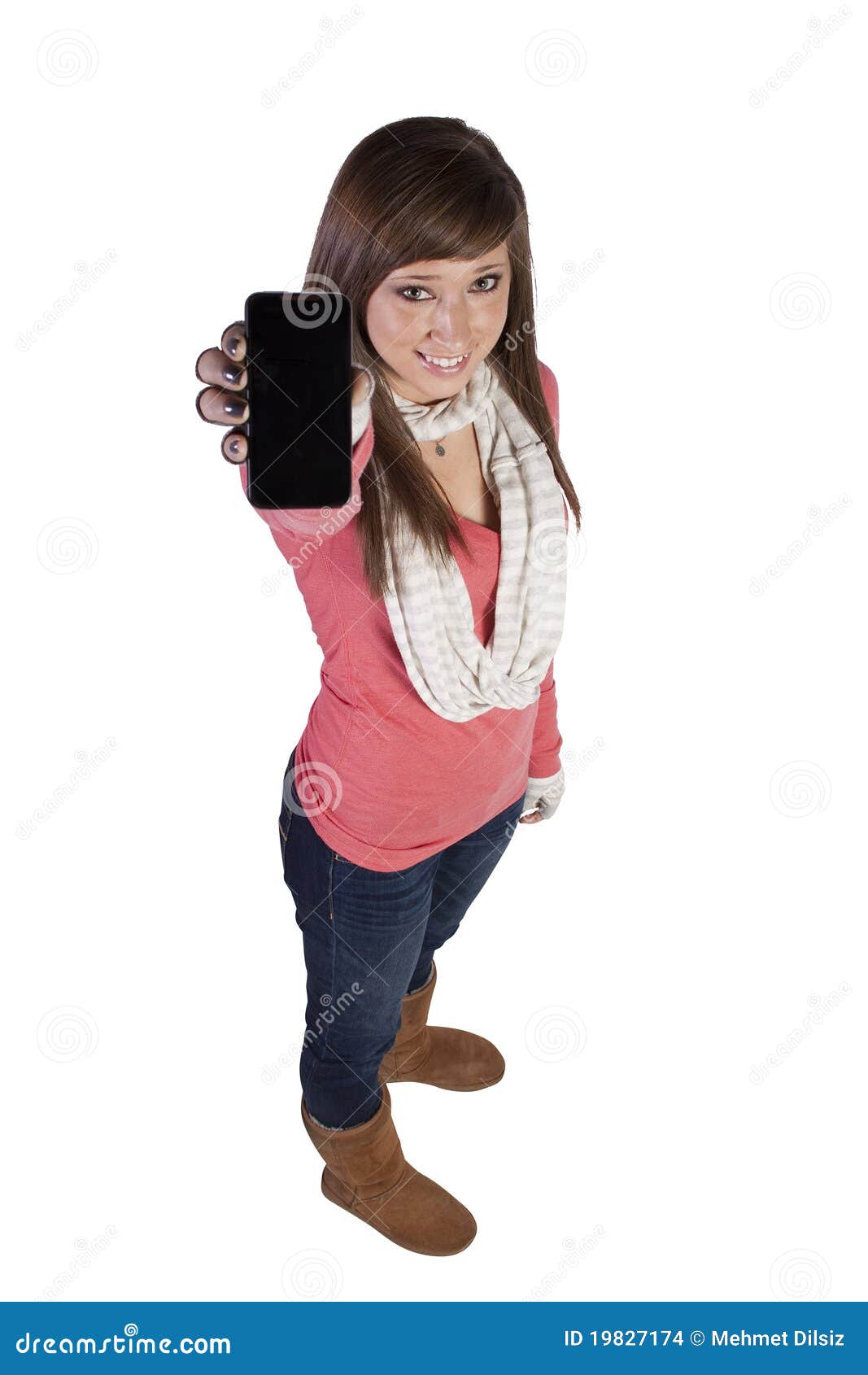 Beautiful Woman Holding a Cell Phone Stock Photo - Image of boss ...