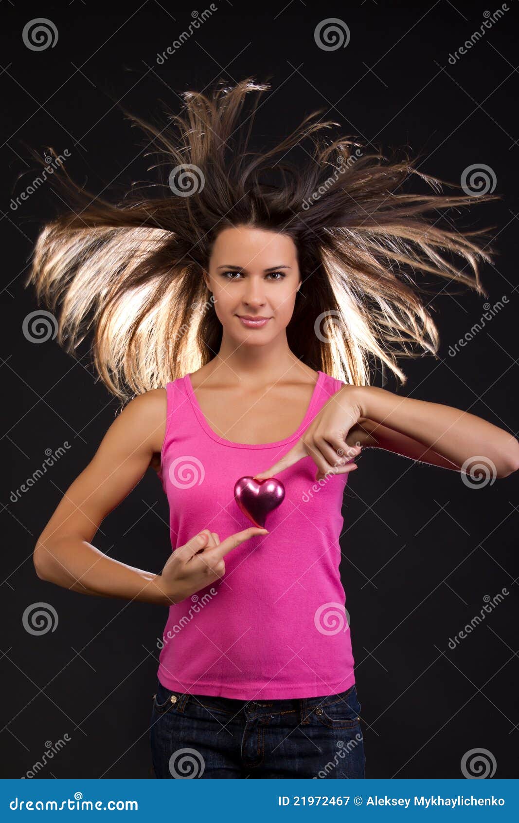 Beautiful Woman Holding a Heart Stock Image - Image of stunning, hold ...