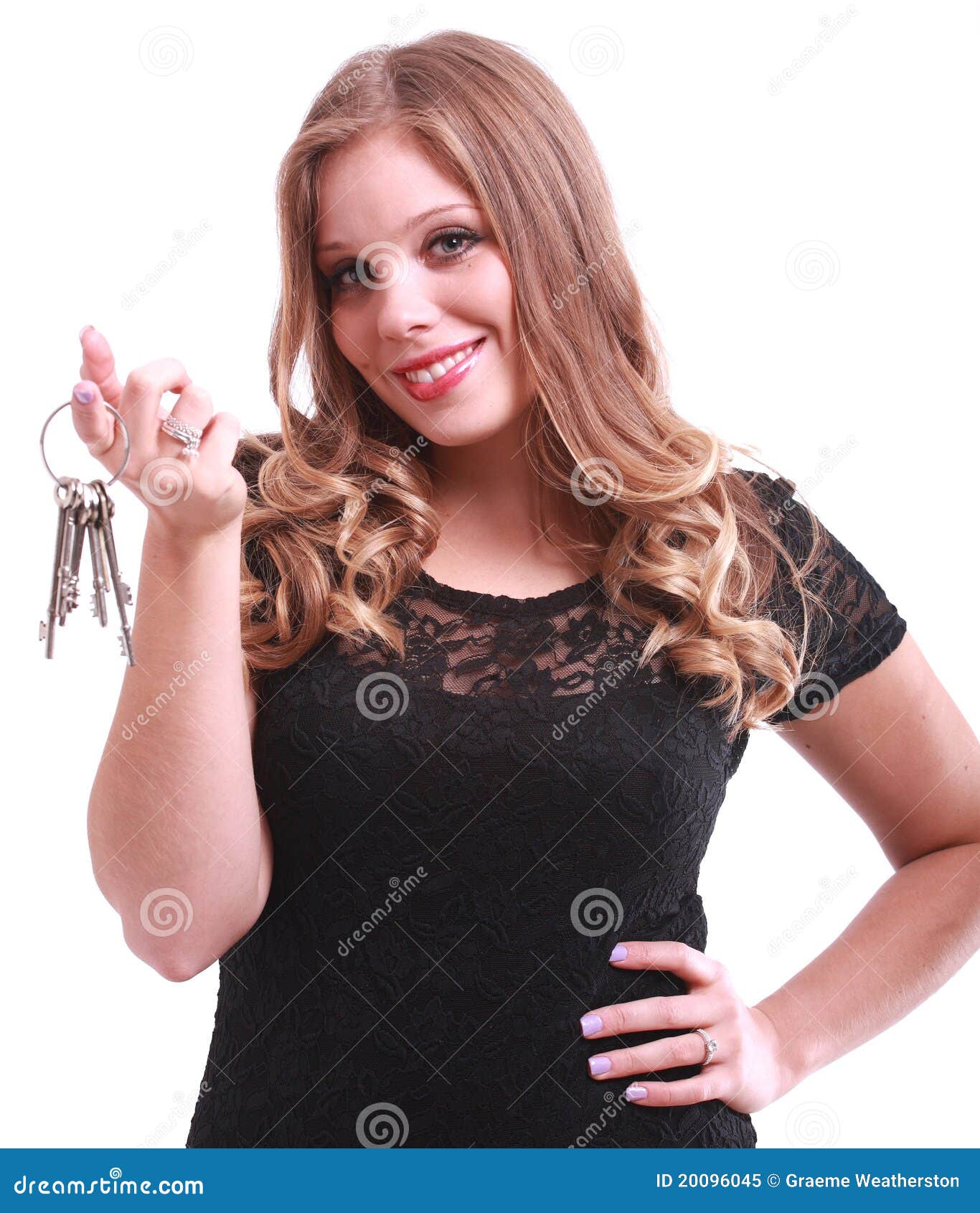 A Beautiful Woman Holding Keys Stock Image Image Of Locking Hair 20096045