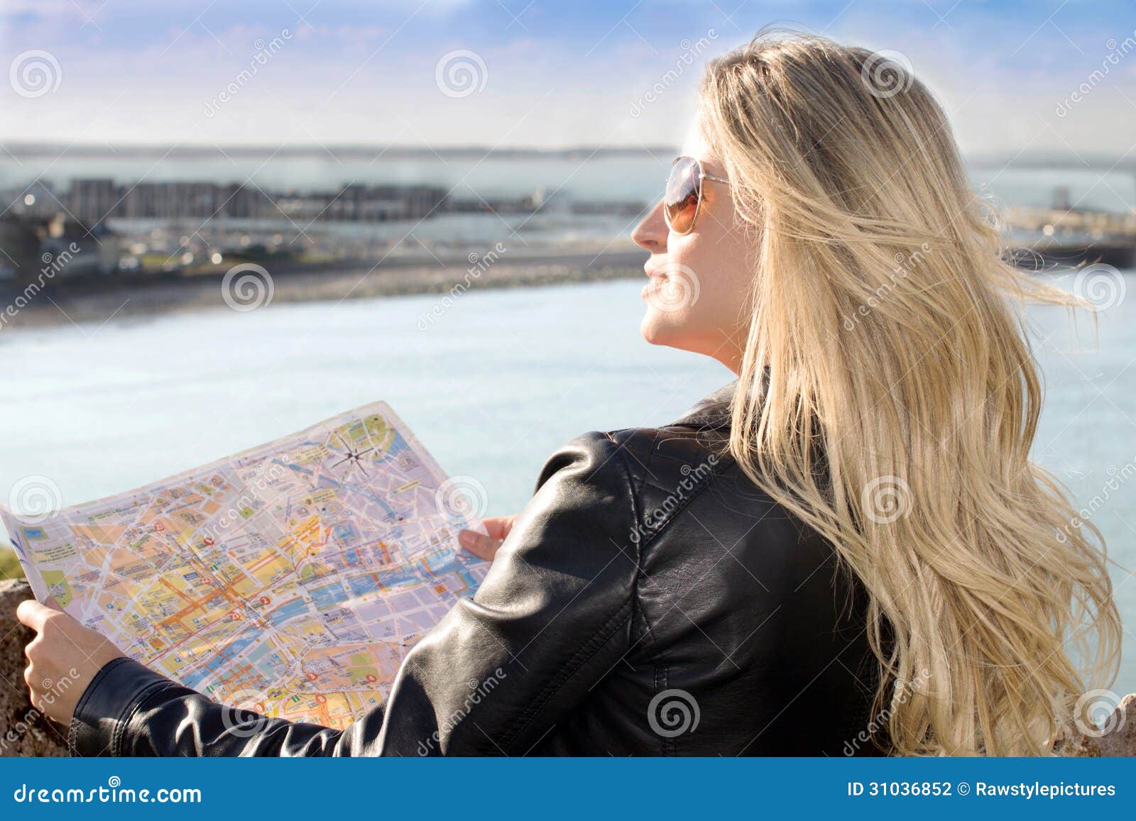 Beautiful Woman Holding a Map Stock Photo - Image of person, hiking ...