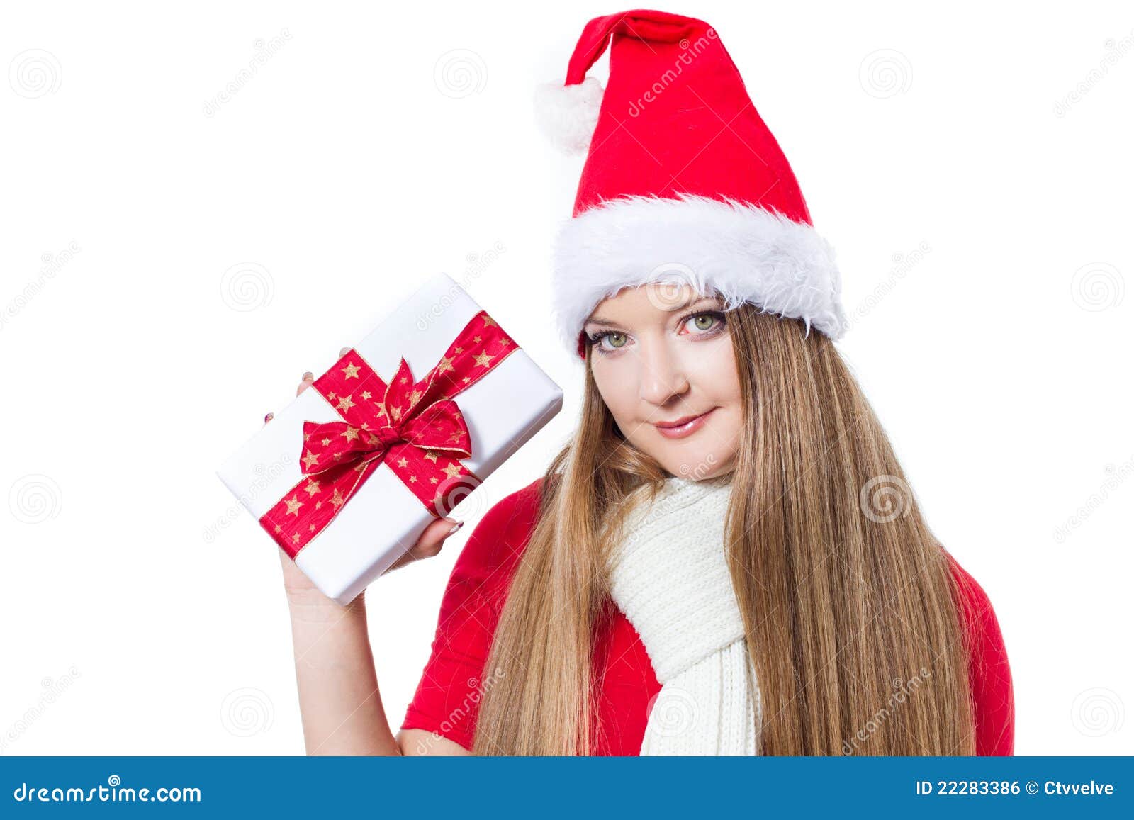 Beautiful Woman Holding a Present Stock Photo - Image of anticipate ...
