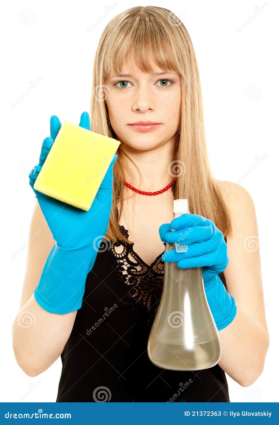 Beautiful Woman Holding Sponge Stock Image - Image of sponge, fashion ...