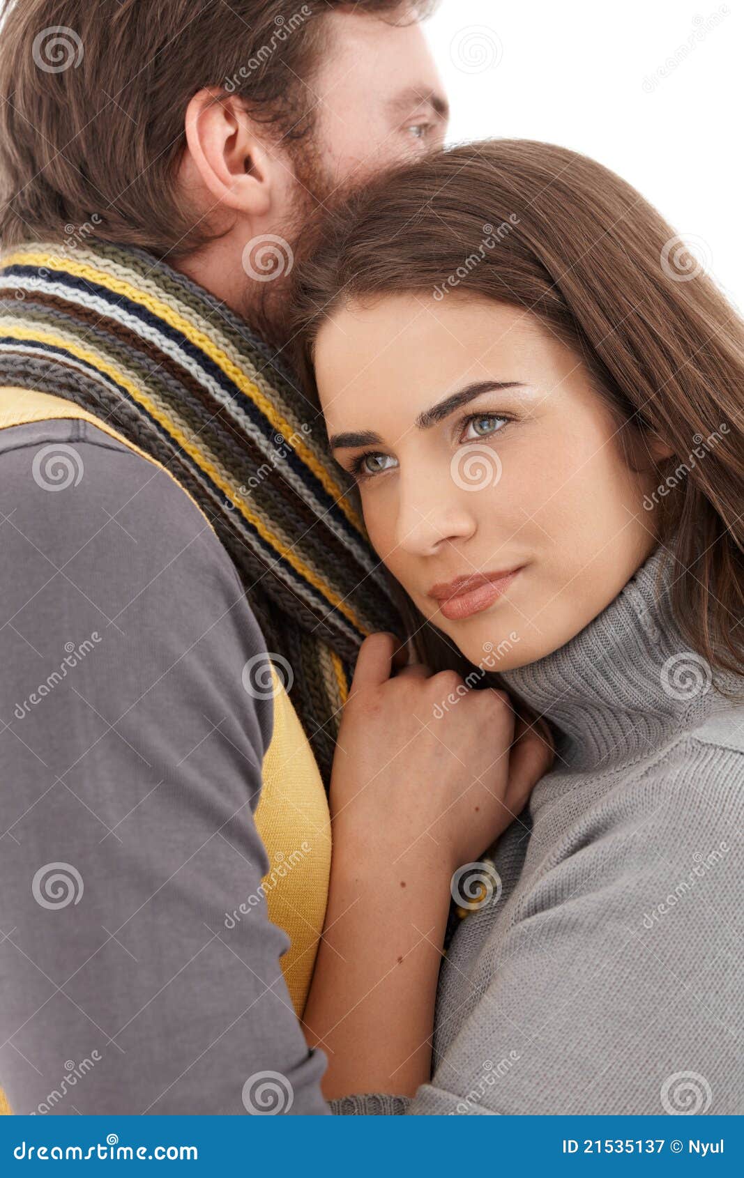 Beautiful Woman Hugging Man Stock Image - Image of adult, cutout: 21535137
