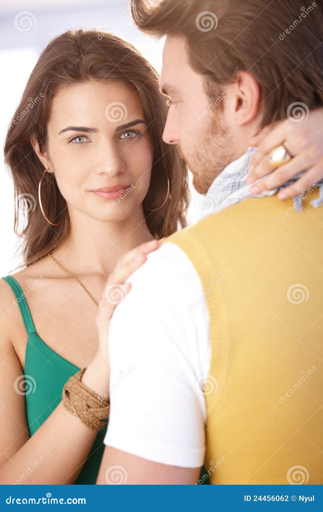 Beautiful Woman Hugging Man Stock Photo - Image of face, boyfriend ...