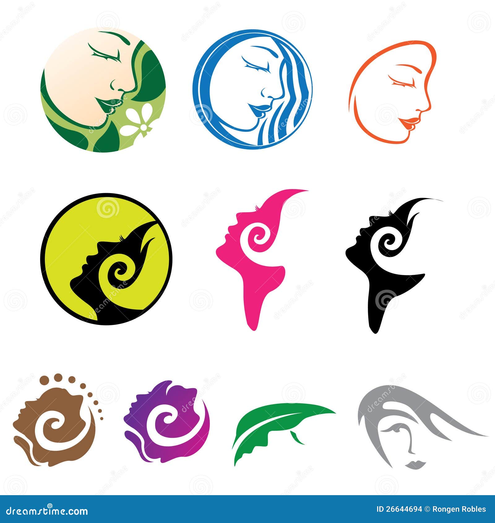 Beautiful Woman Icon Logos stock illustration. Illustration of makeup ...