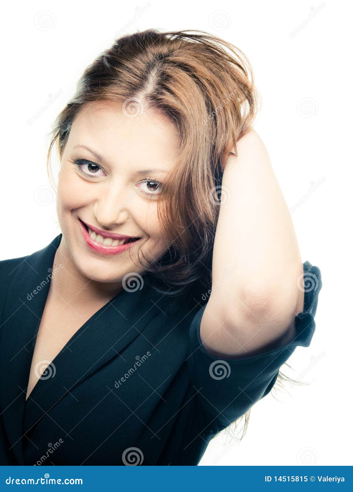 Beautiful Woman Isolated on White Stock Image - Image of black, makeup ...