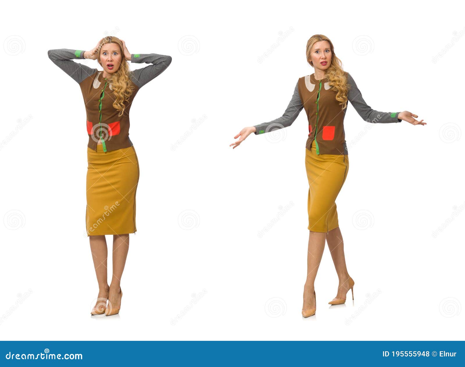 Beautiful Woman Isolated on White Stock Photo - Image of blue ...