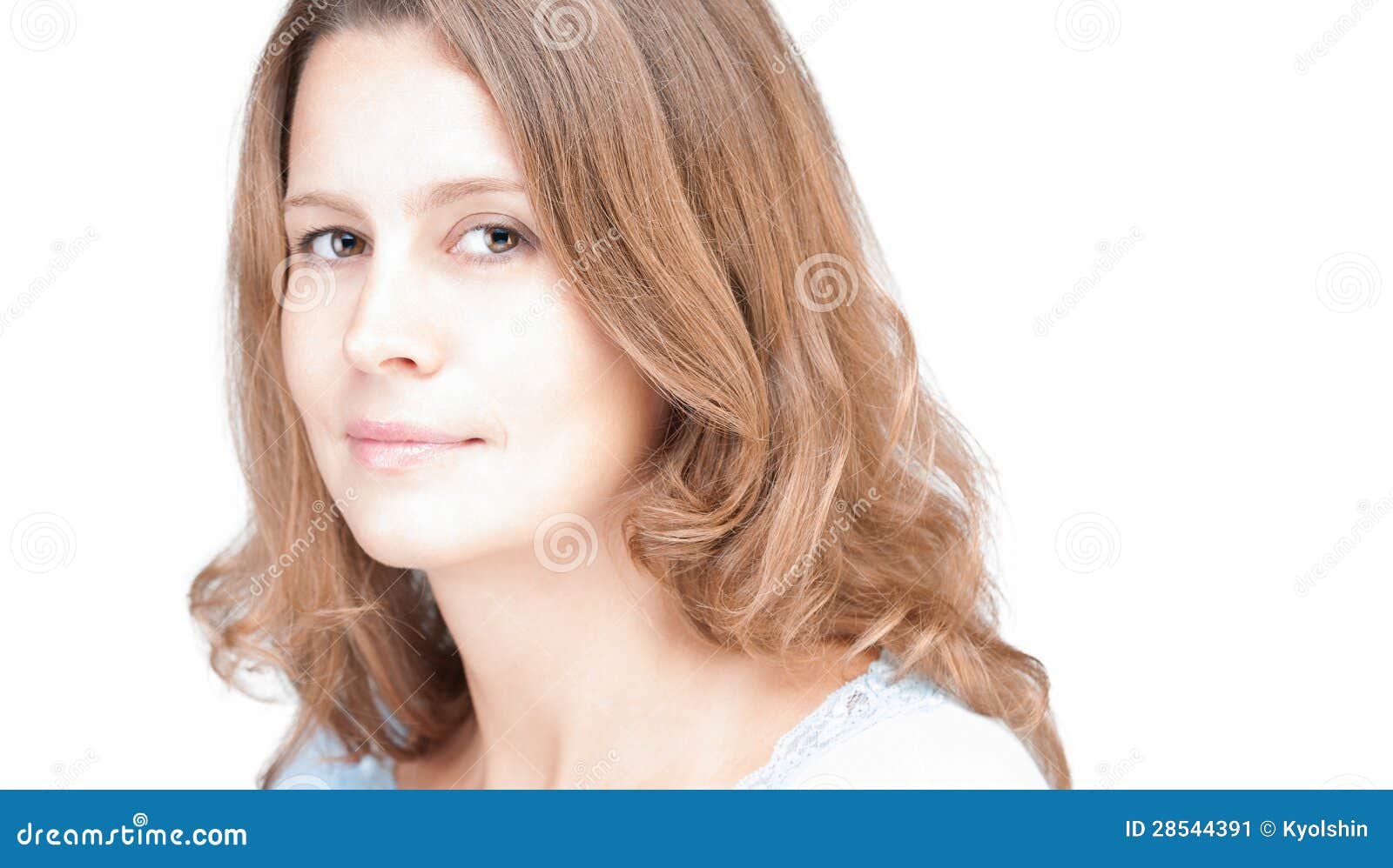 Beautiful Woman Isolated on White Background. Stock Image - Image of ...