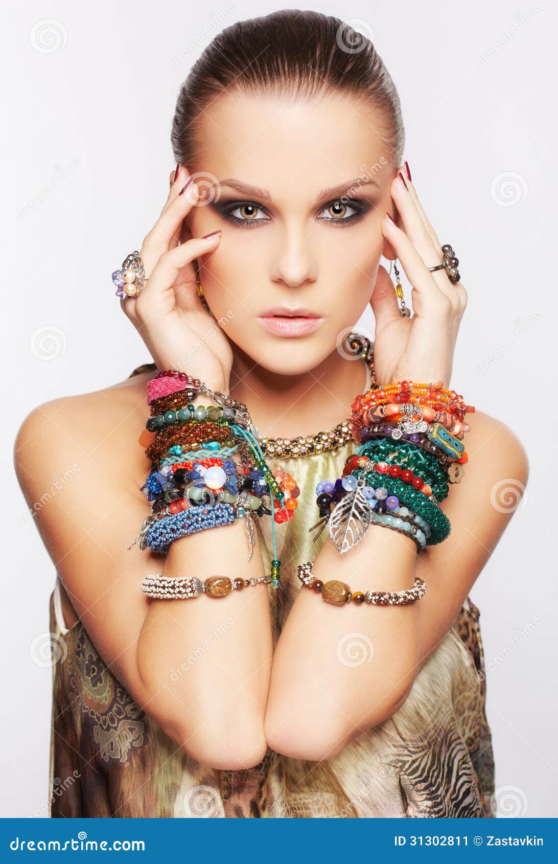 Beautiful Woman In Jewelry Stock Image Image Of Fresh 31302811