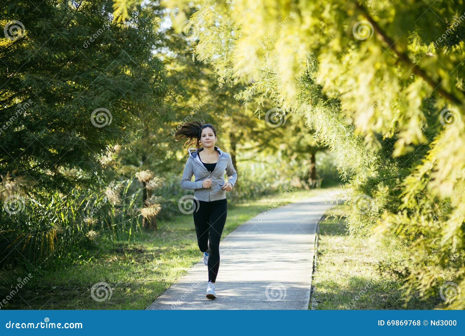 Beautiful Woman Jogging in Nature Stock Photo - Image of girl, jogger ...