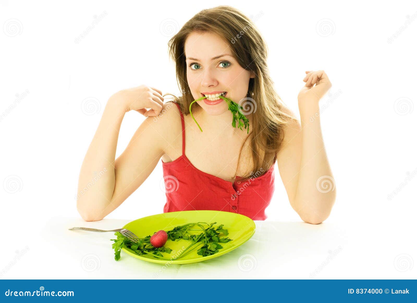 Beautiful Woman Keeping a Diet Stock Photo - Image of caucasian, happy ...