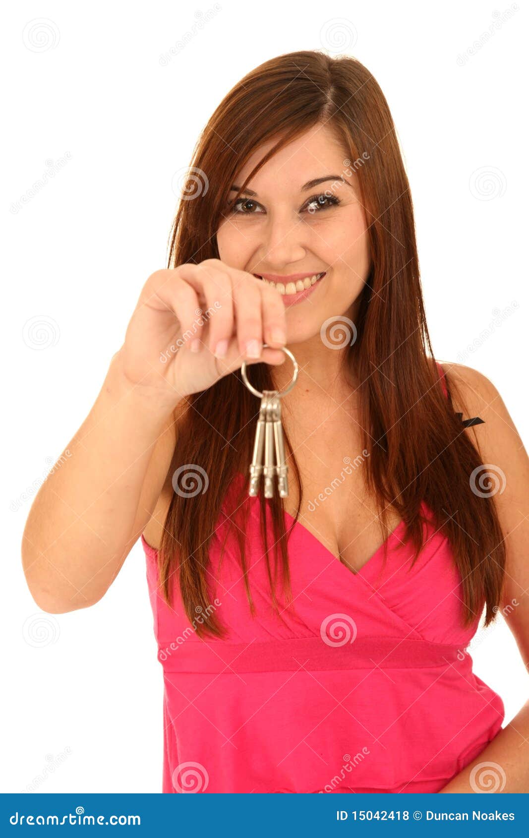 Beautiful Woman with Keys stock photo. Image of dangling - 15042418