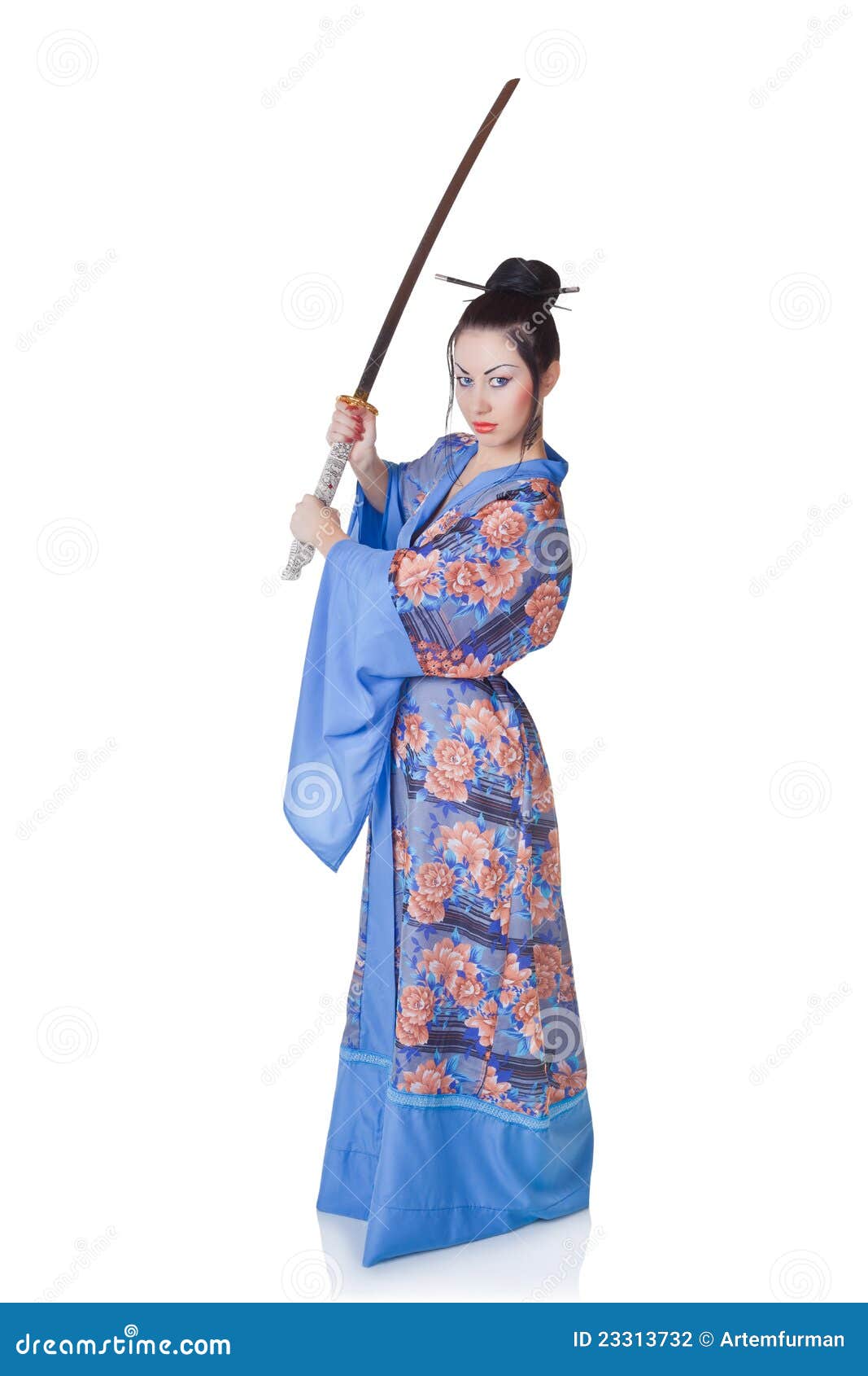 Woman In Kimono Wearing A Mask Reading A Tokyo Guide Book Leaned ...