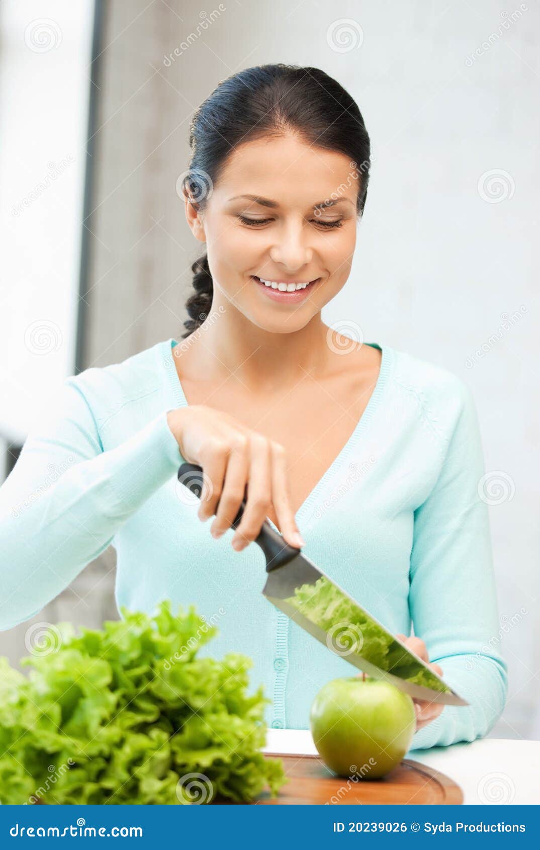 Beautiful Woman in the Kitchen Stock Photo - Image of kitchen, fresh ...