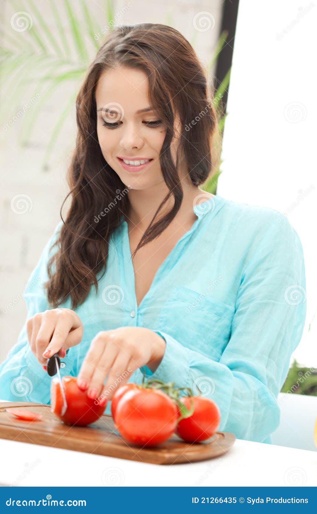 Beautiful Woman in the Kitchen Stock Image - Image of cooking ...