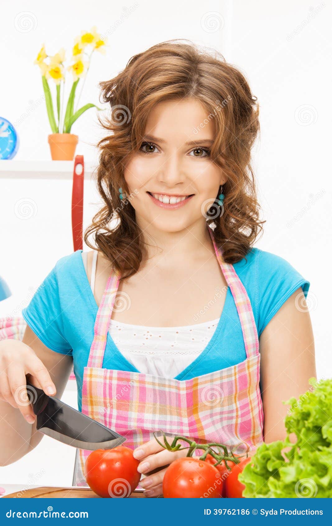 Beautiful Woman in the Kitchen Stock Photo - Image of lady, beautiful ...