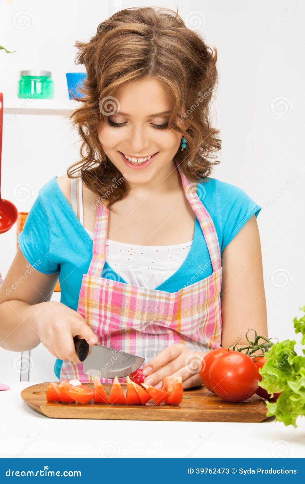 Beautiful Woman in the Kitchen Stock Image - Image of meal, cooking ...