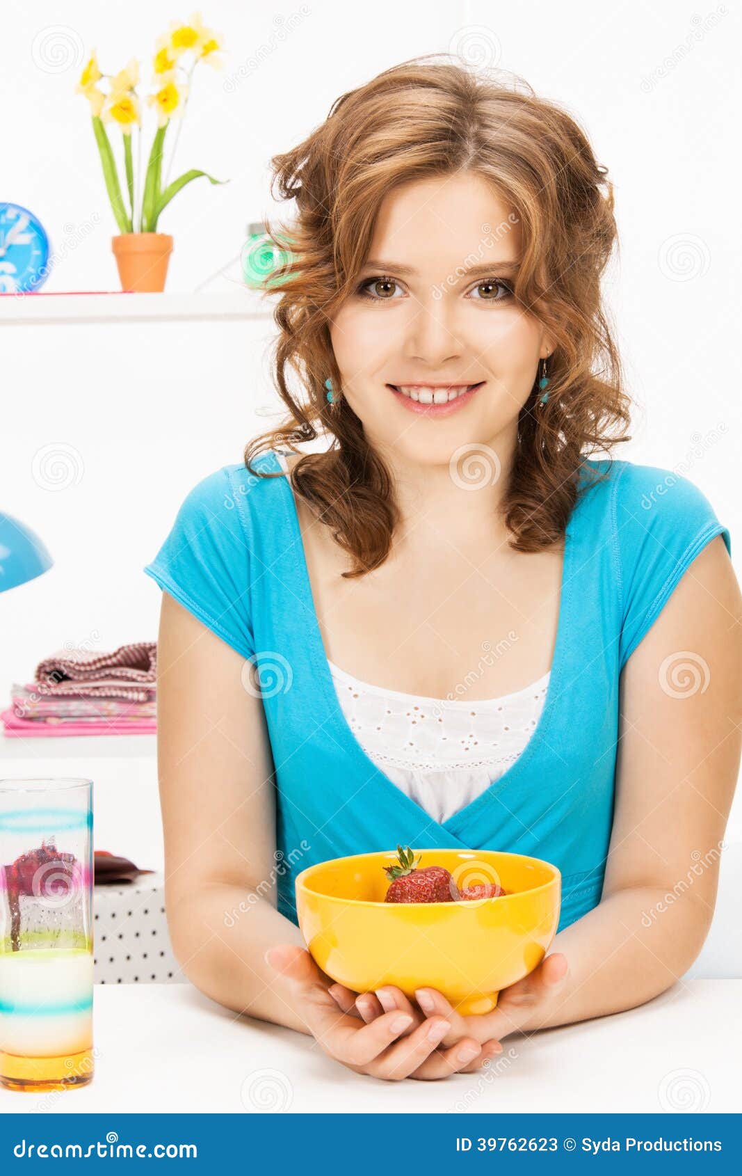 Beautiful Woman in the Kitchen Stock Image - Image of lovely, domestic ...