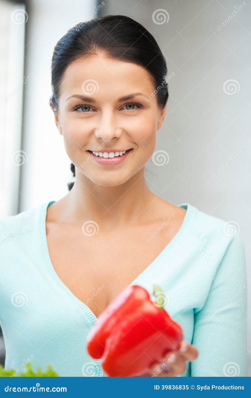 Beautiful Woman in the Kitchen Stock Image - Image of gorgeous, cute ...