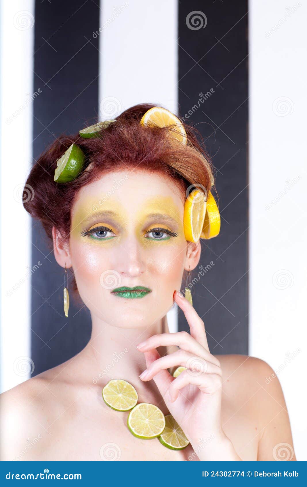 Beautiful Woman in Lemon Lime Stock Photo - Image of organic, caucasian ...