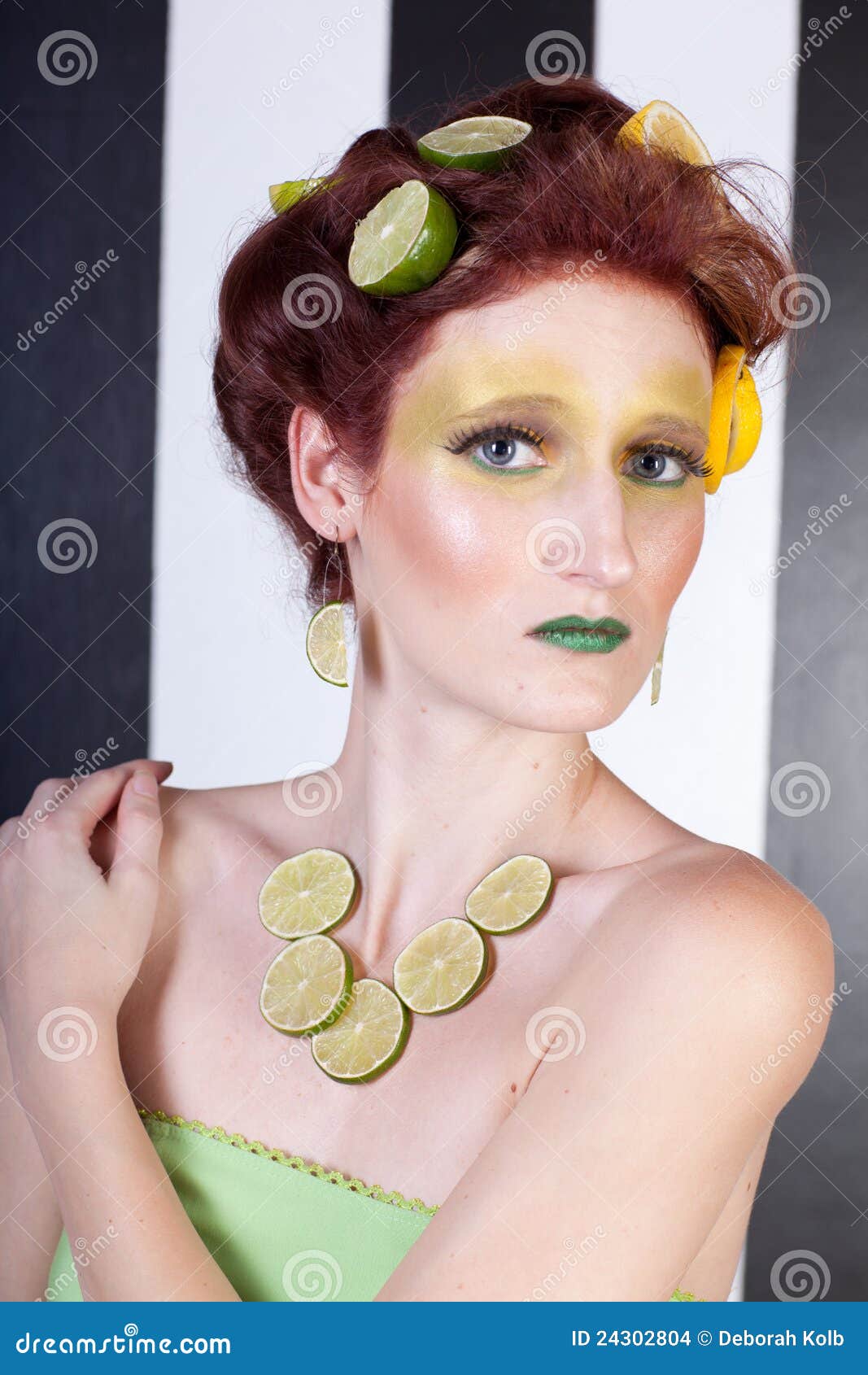 Beautiful Woman in Lemon Lime Stock Photo - Image of complexion ...