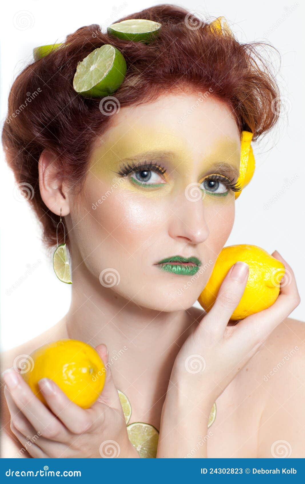Beautiful Woman in Lemon Lime Stock Image - Image of living, fresh ...