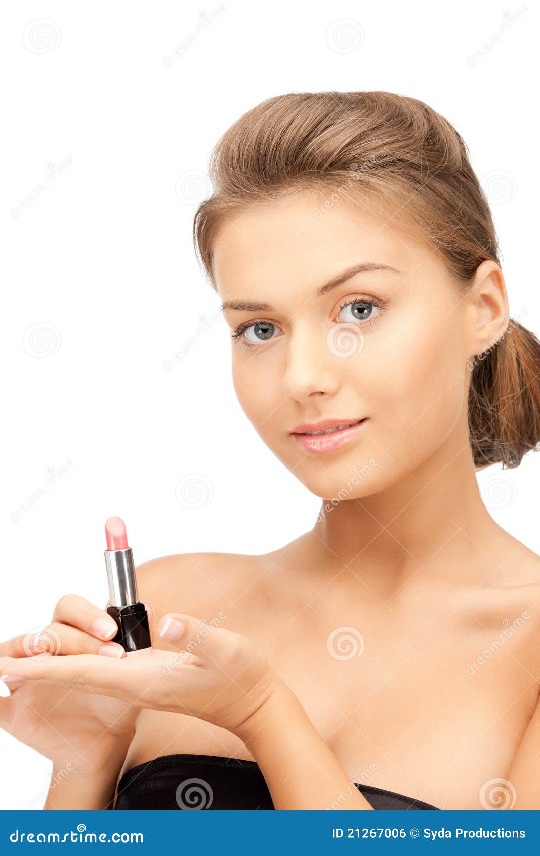 Beautiful Woman with Lipstick Stock Photo - Image of gorgeous, clean ...