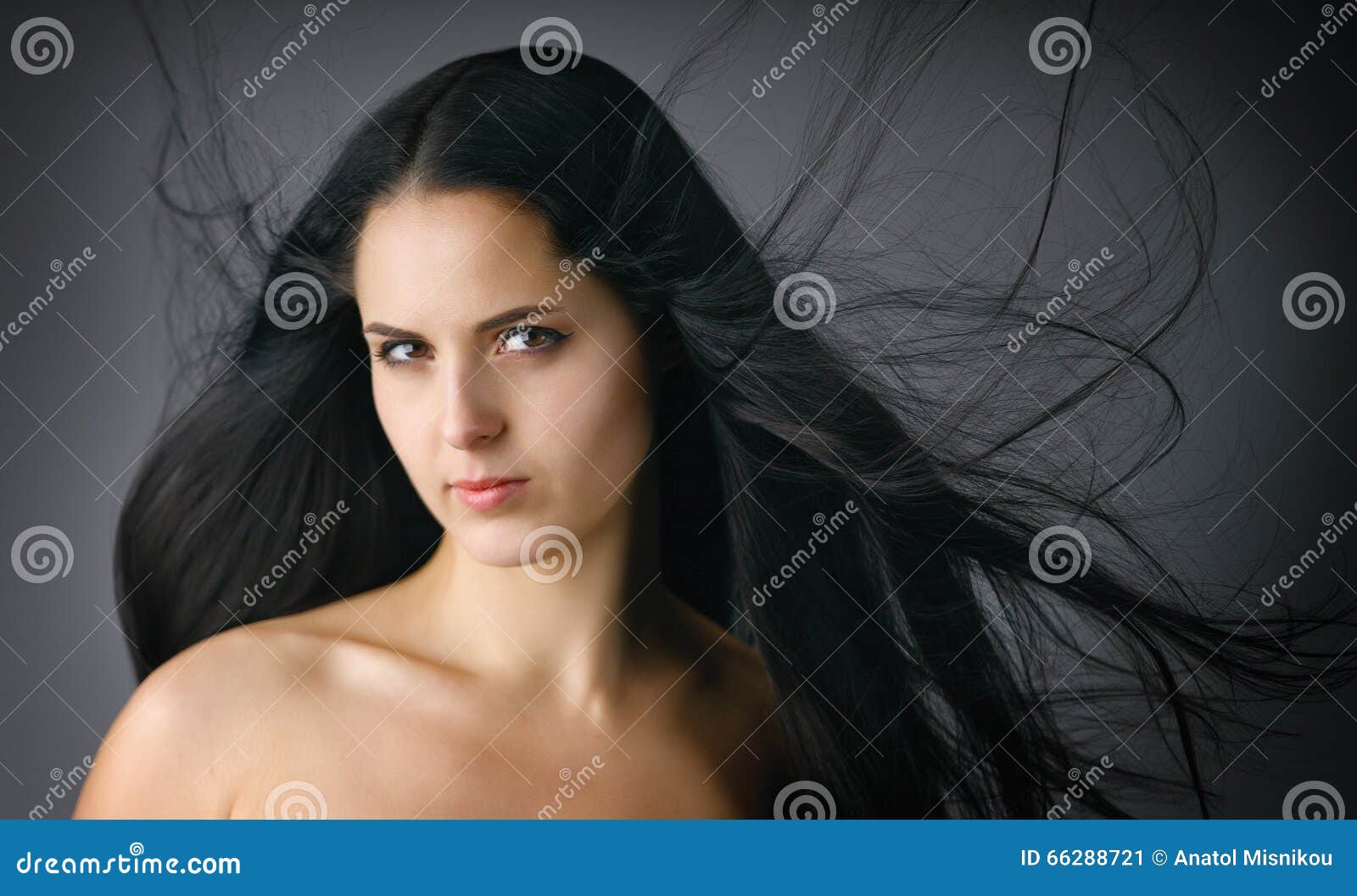 Beautiful Woman With Long Black Hair Stock Image Image Of Creative