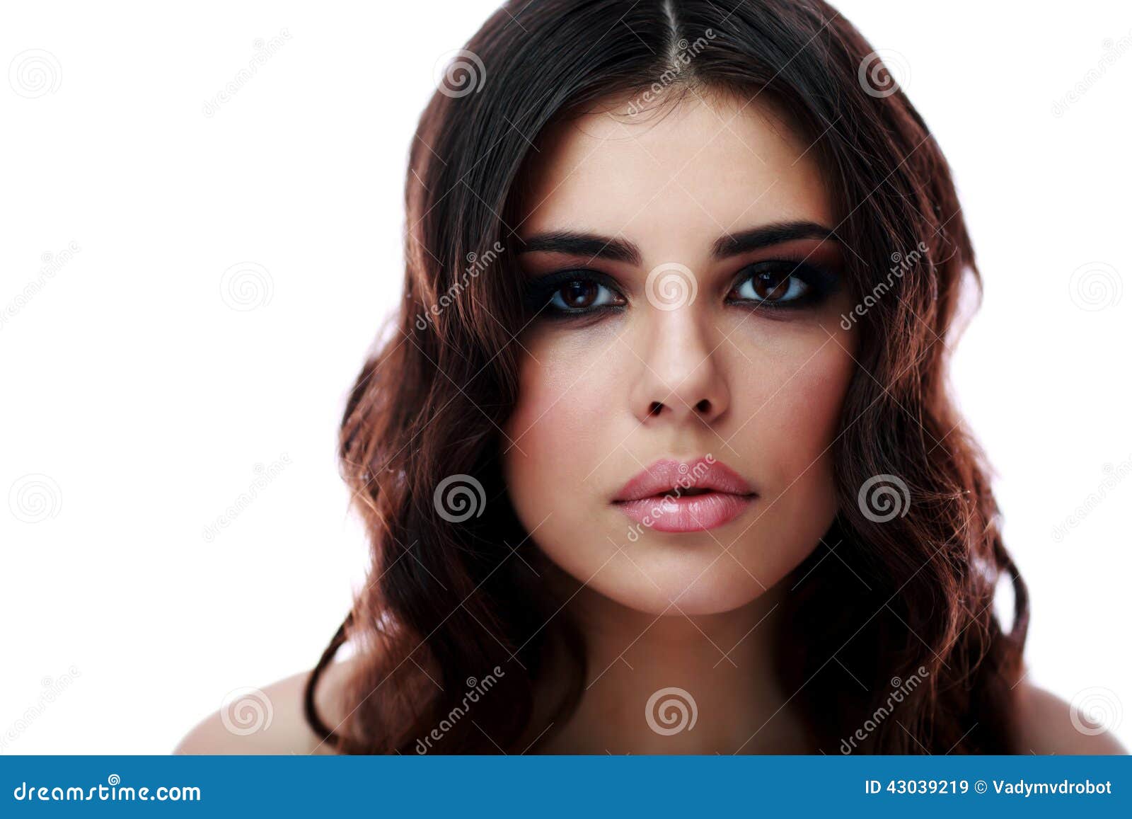 Beautiful Woman With Long Brown Hair Stock Image Image Of Looking