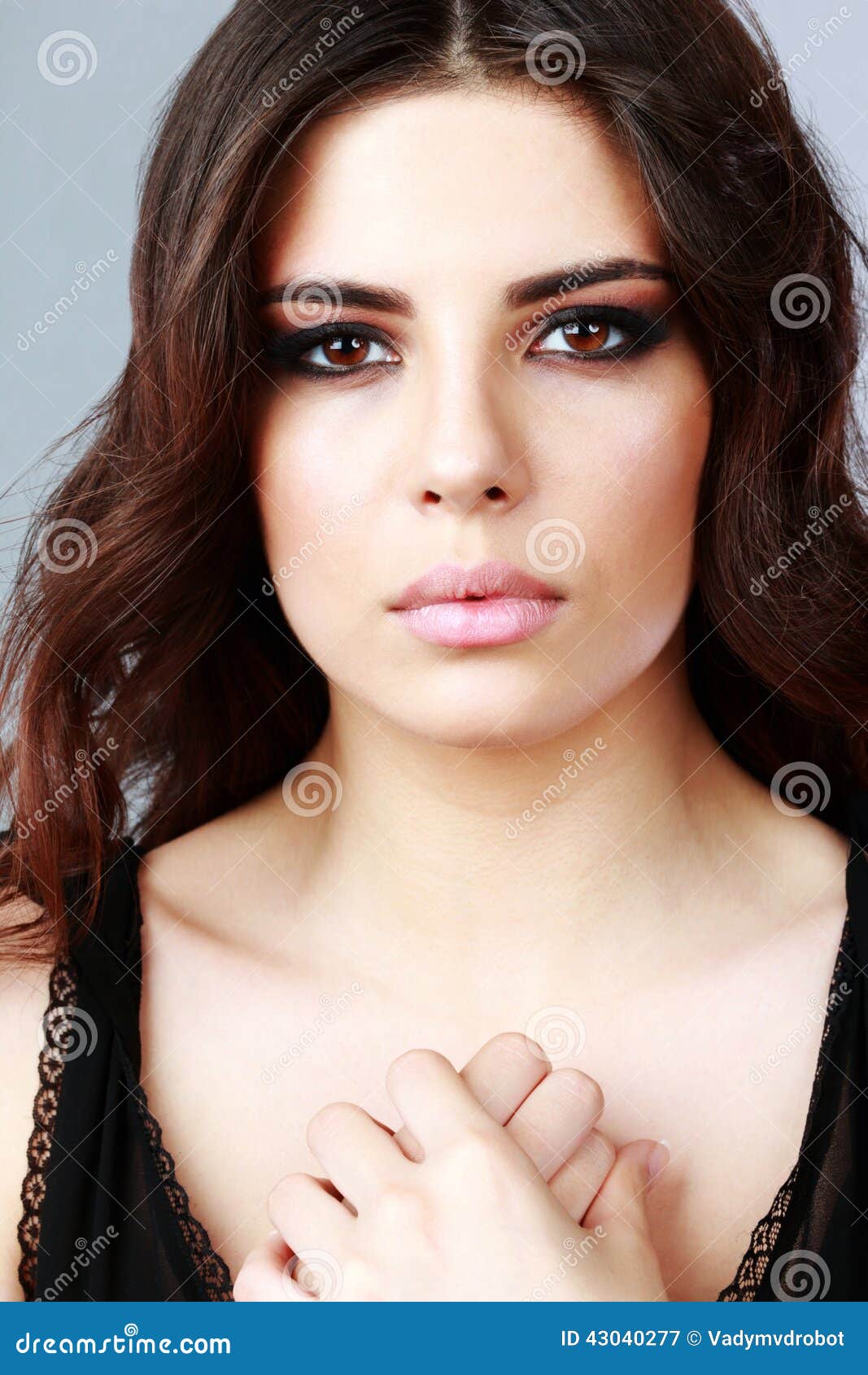 Beautiful Woman With Long Brown Hair Stock Image Image Of Glossy