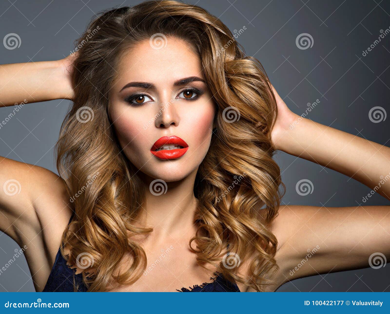 Beautiful Woman With Long Brown Hair Stock Image Image Of Hairstyle