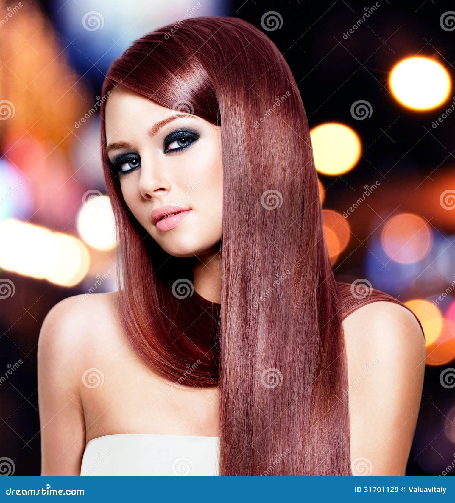 Beautiful Woman With Long Straight Hair Stock Image Image Of Sensual