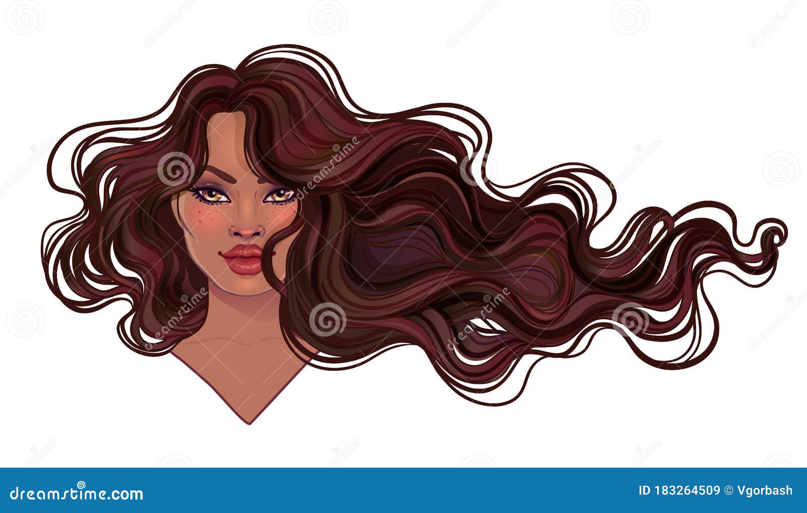 Beautiful Woman With Long Wavy Hair Flowing In The Wind Hair Salon