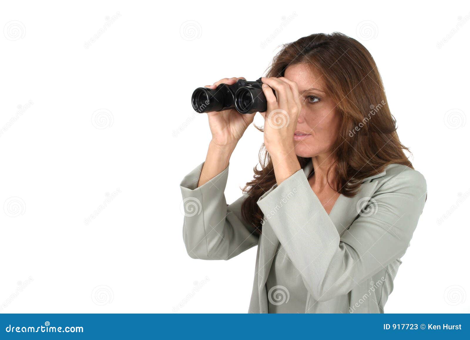 Woman Looking Through Binoculars
