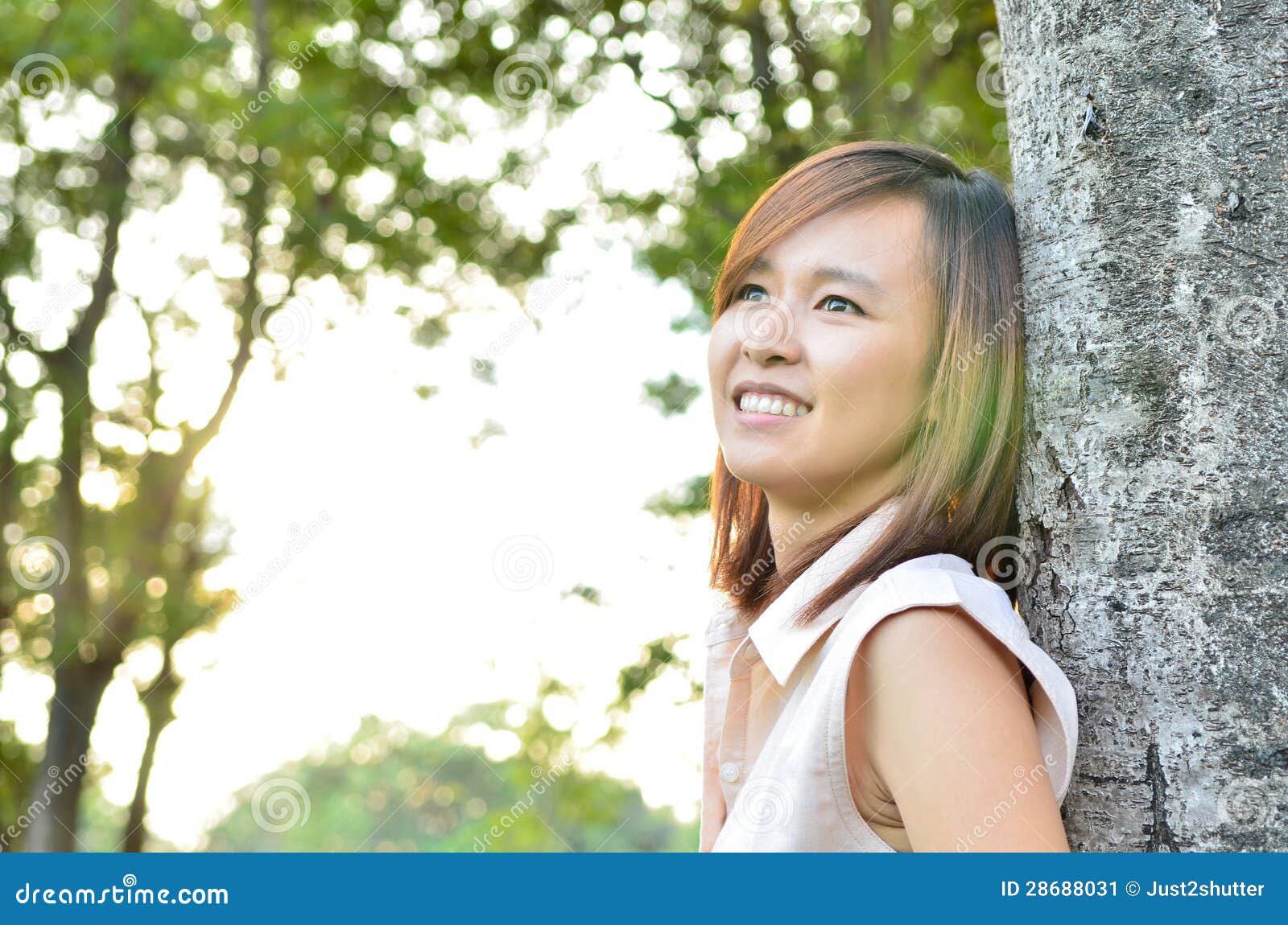 Beautiful Woman Looking into the Distance Stock Image - Image of future ...
