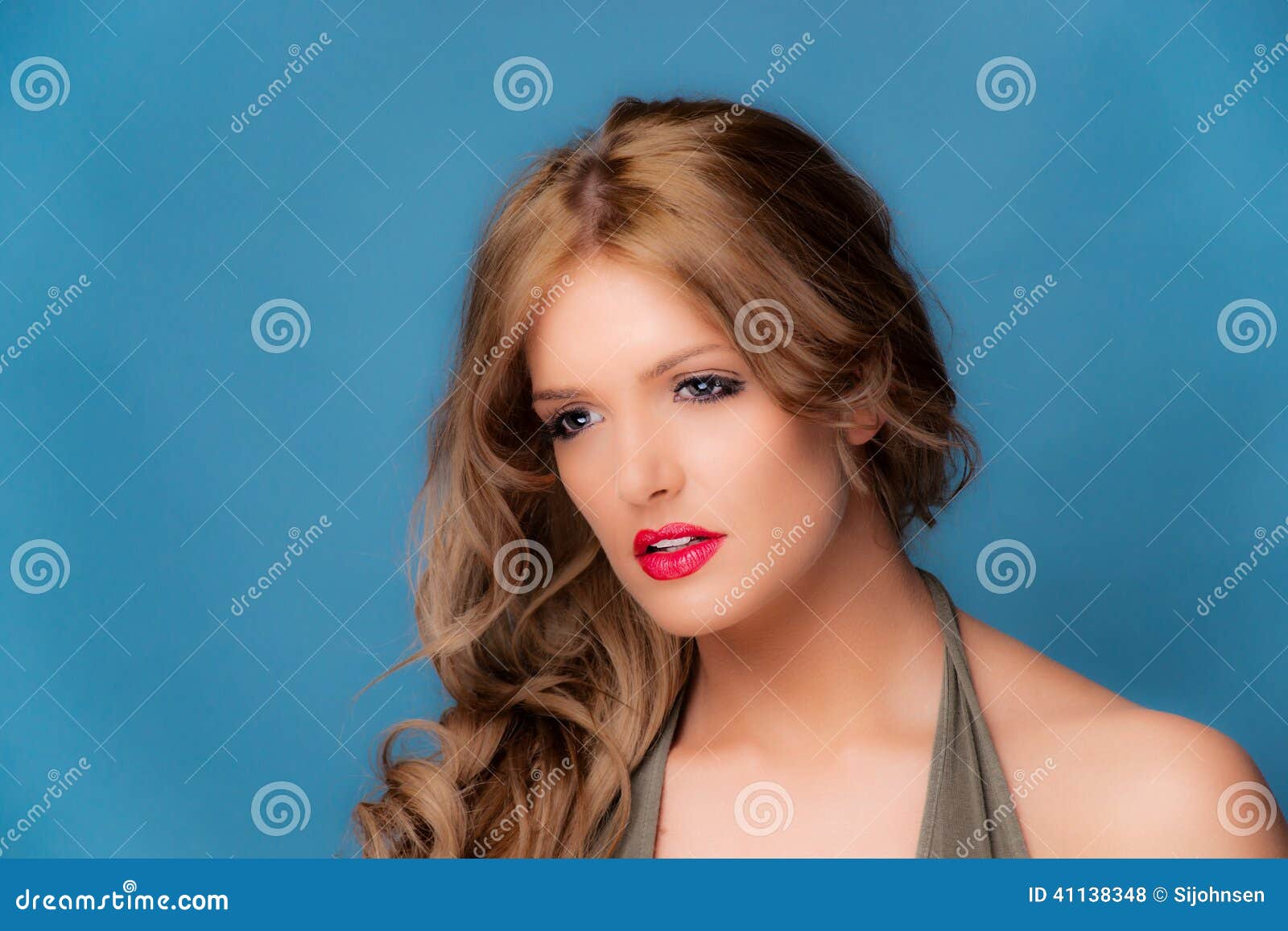 Beautiful Woman Looking Distracted Stock Photo - Image of play, glamour ...