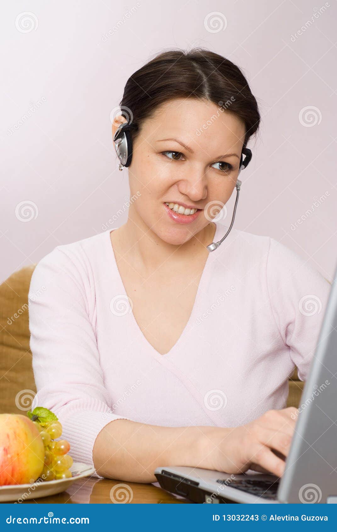 Beautiful Woman Looking at Laptop Stock Image - Image of hair, laptop ...