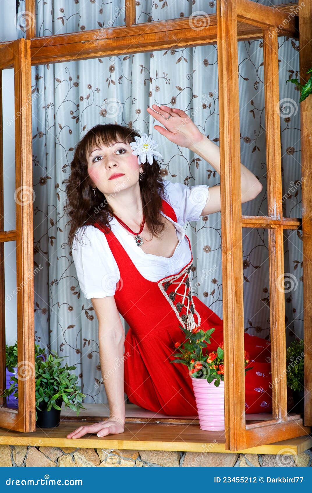 Beautiful Woman Looking Out Window Stock Photo - Image of life, open ...