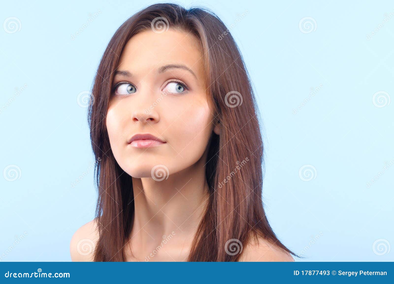 Beautiful Woman is Looking Sideways Stock Image - Image of cutout, girl ...