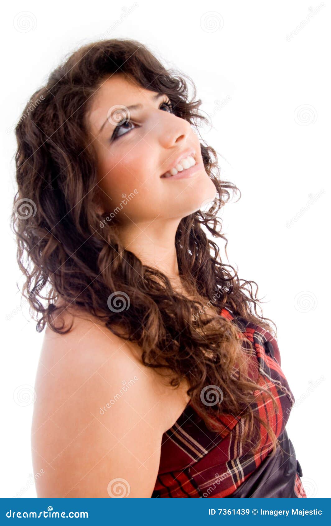 Beautiful Woman Looking Upward Stock Image - Image of model, person ...