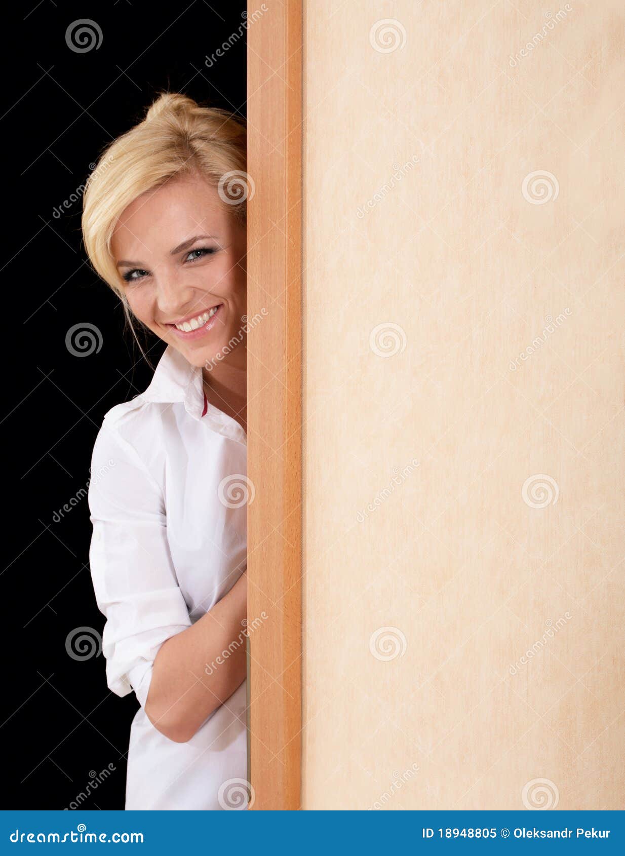 Beautiful woman looks out stock image. Image of vertical - 18948805