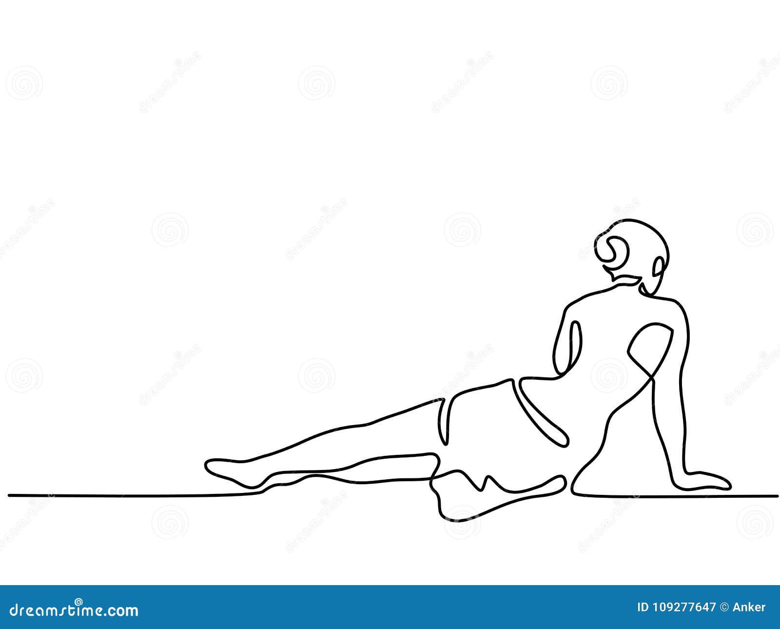 Beautiful Woman Woman Lying on Her Side Stock Vector - Illustration of ...