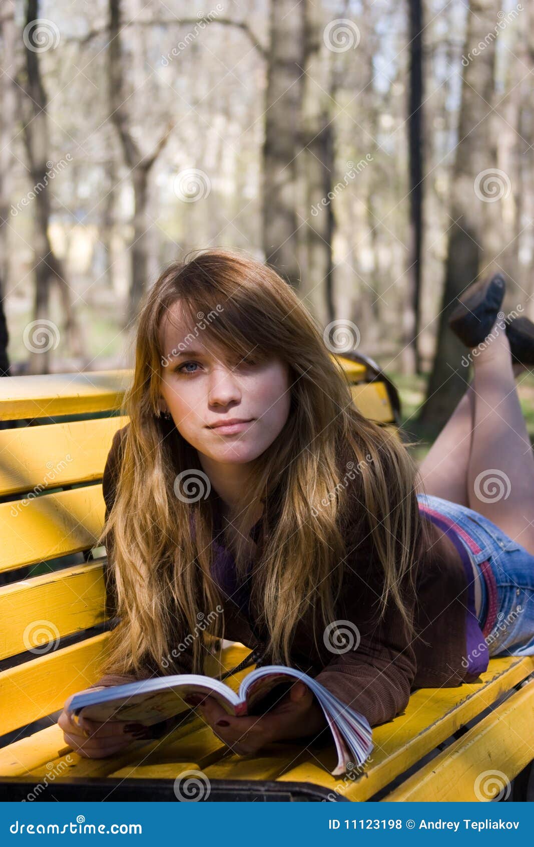 Beautiful Woman with Magazine Stock Photo - Image of person, female ...