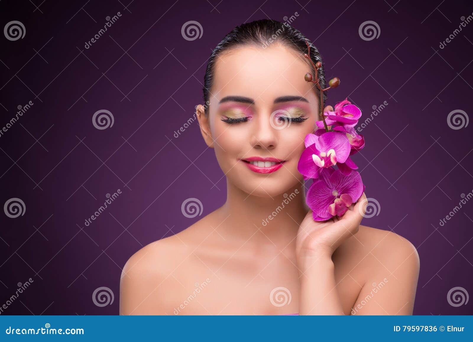 The Beautiful Woman in Make Up Concept Stock Photo - Image of lips ...