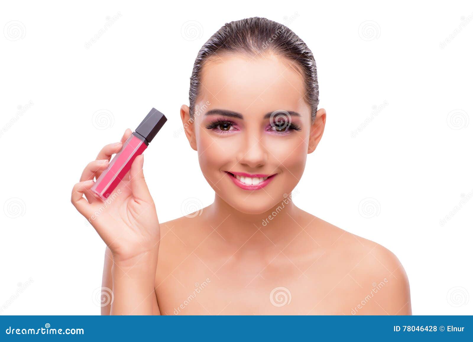 The Beautiful Woman in Make Up Concept Isolated on White Stock Photo ...