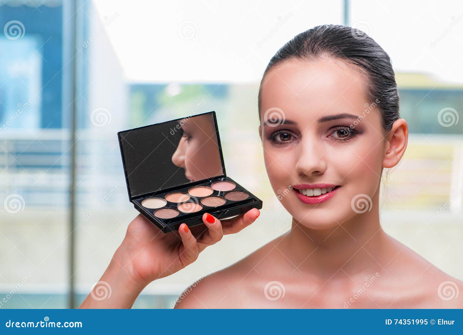 The Beautiful Woman during Make-up Cosmetics Session Stock Image ...