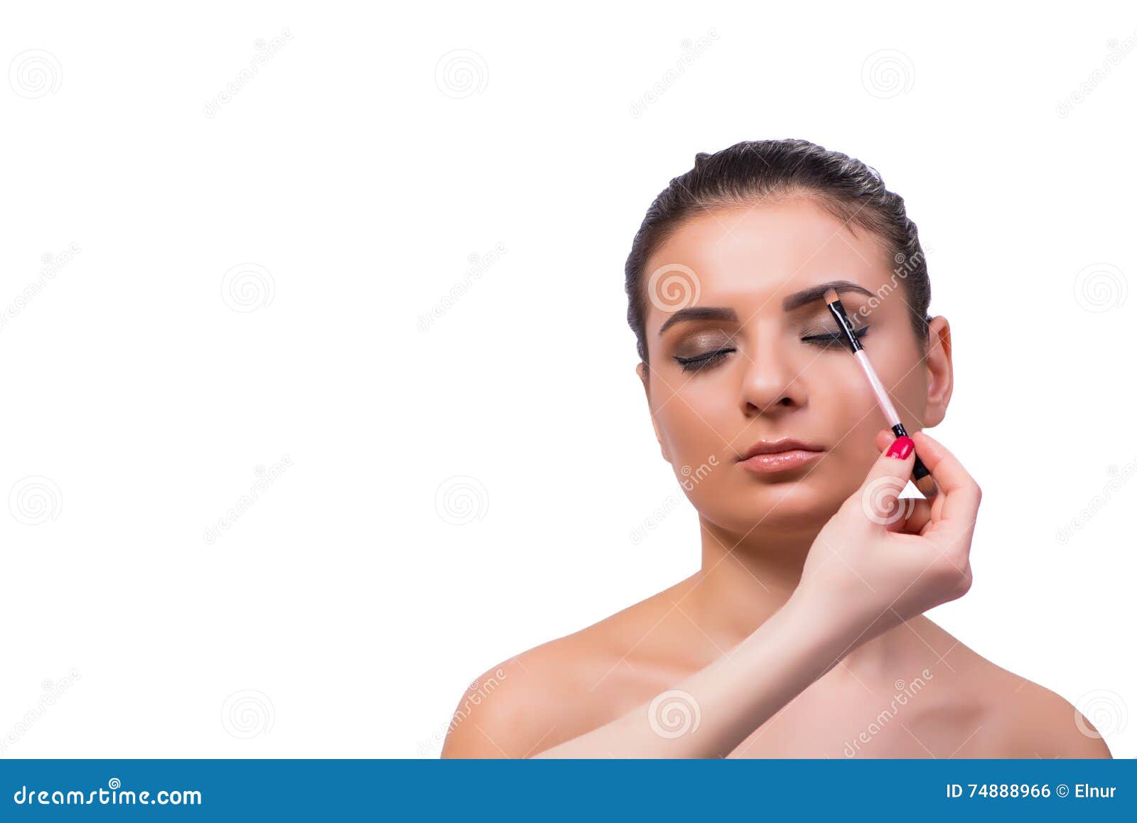 The Beautiful Woman during Make-up Cosmetics Session Stock Photo ...
